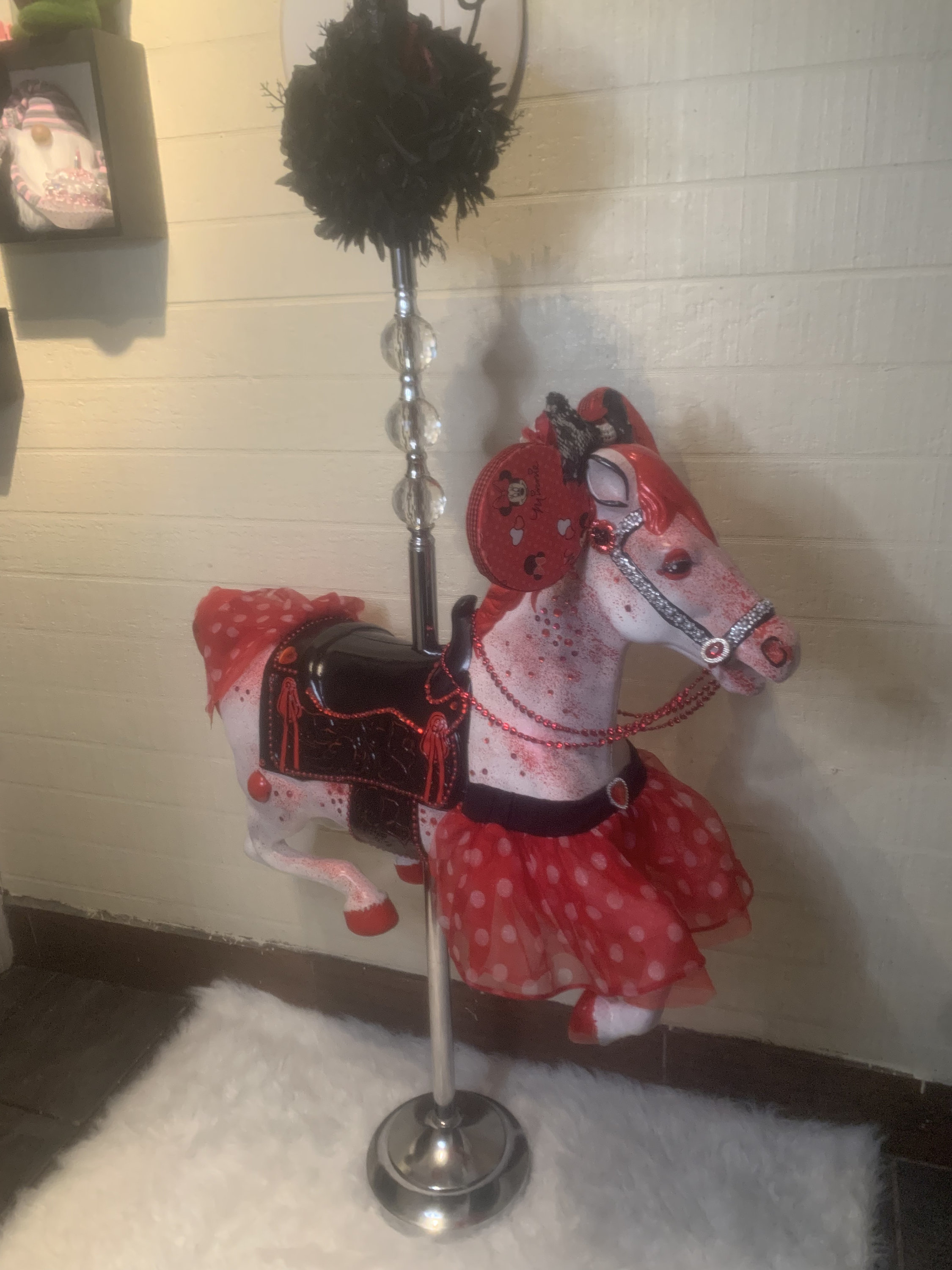 Full Size Gothic Minnie Mouse Carousel Horse | One of A Kind - Etsy