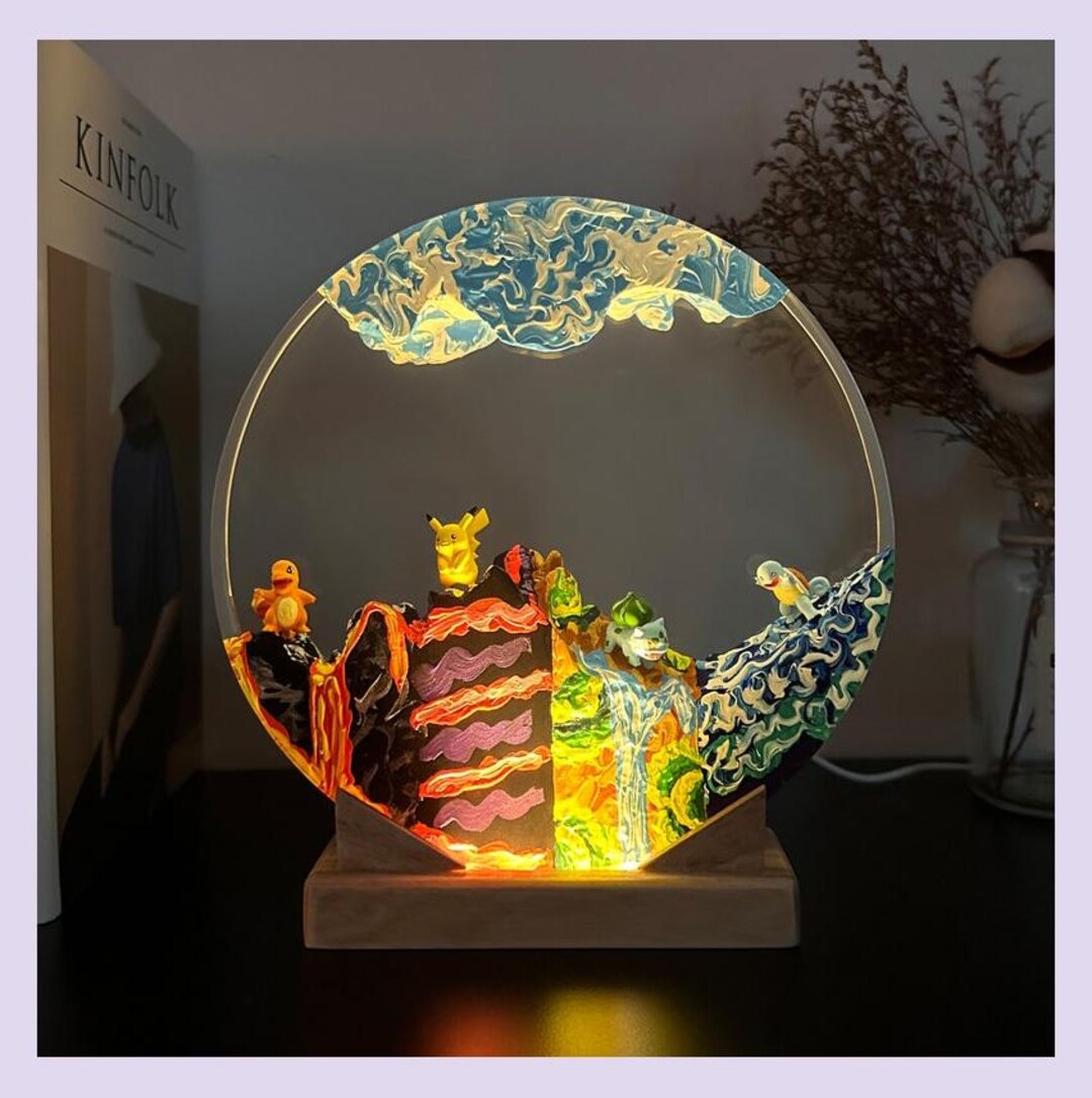 Pokemon Gift, Pokemon Decor, Pokemon Valentines, Pokemon Resin Lamp ...