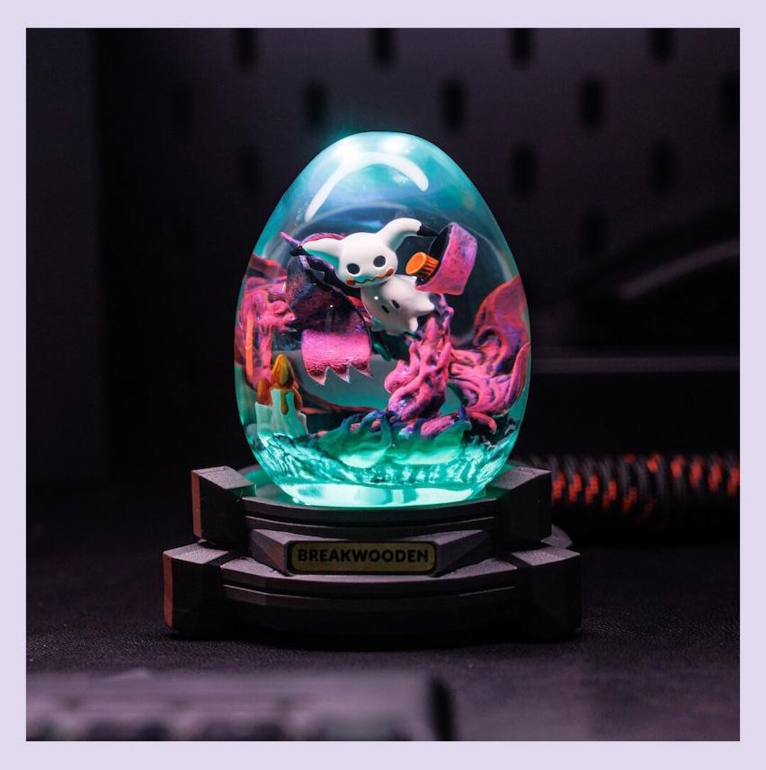 MIMIKYU POKEMON Resin Lamp Egg, Custom Epoxy Resin Art, Handcrafted ...
