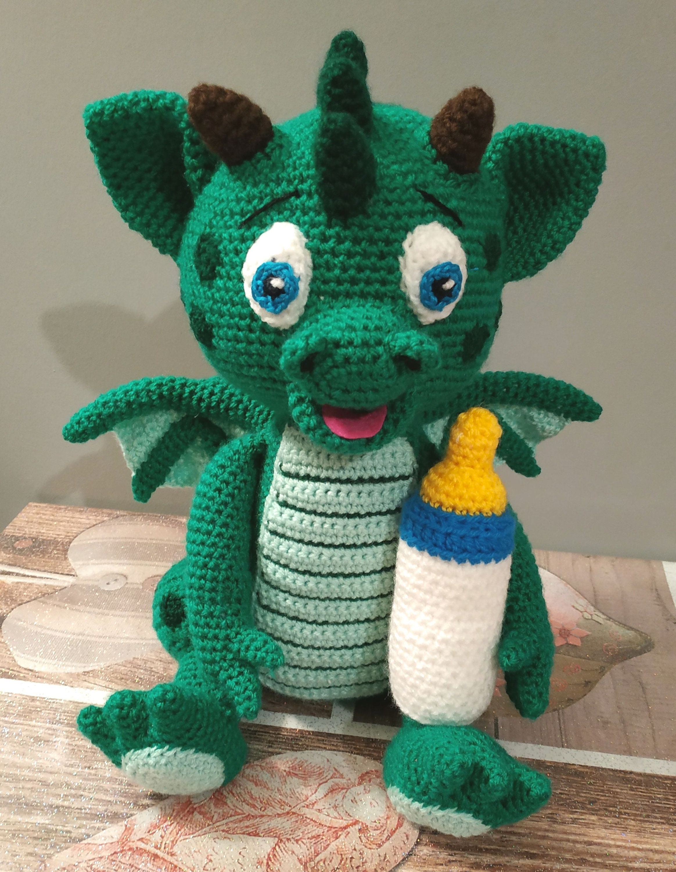 Baby dragon tutorial with its bottle pdf English | Etsy