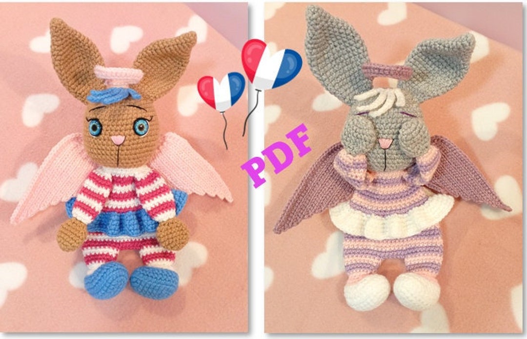 Tutorial/crochet Pattern Doudou Bunny Angel PDF LADM - Etsy