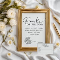 Elegant Editable Diamonds and Pearls Bridal Shower Pearls of Wisdom ...