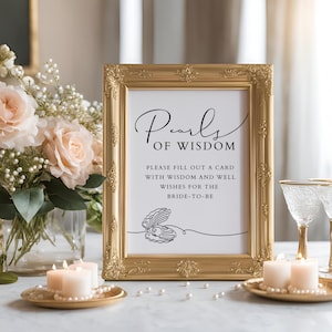 Pearls of Wisdom Bridal Shower Game | Printable Advice Cards | Wedding ...