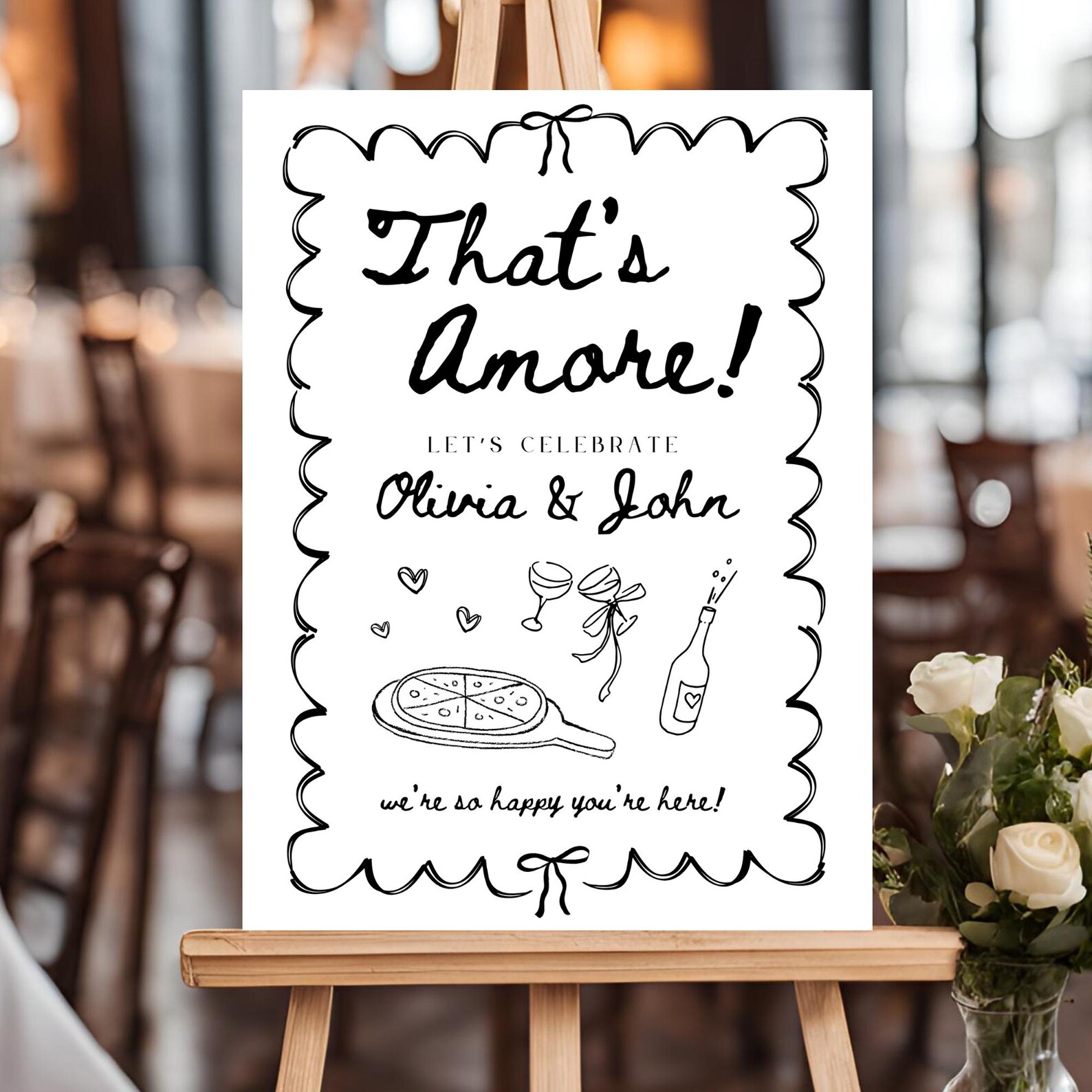 That's Amore Italian Themed Welcome Sign Printable Engagement Party ...