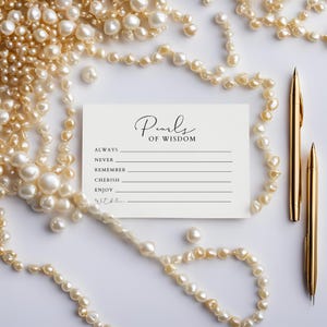 Pearls of Wisdom Bridal Shower Game | Printable Advice Cards | Wedding ...