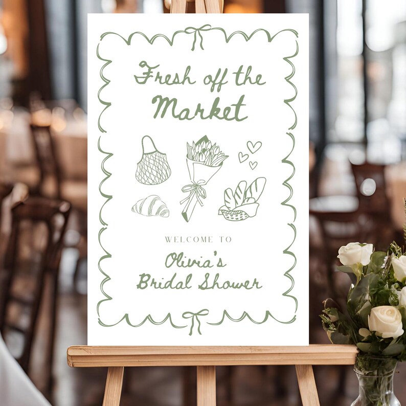 Fresh off the Market Bridal Shower Sign | Farmers Market Theme Bridal ...