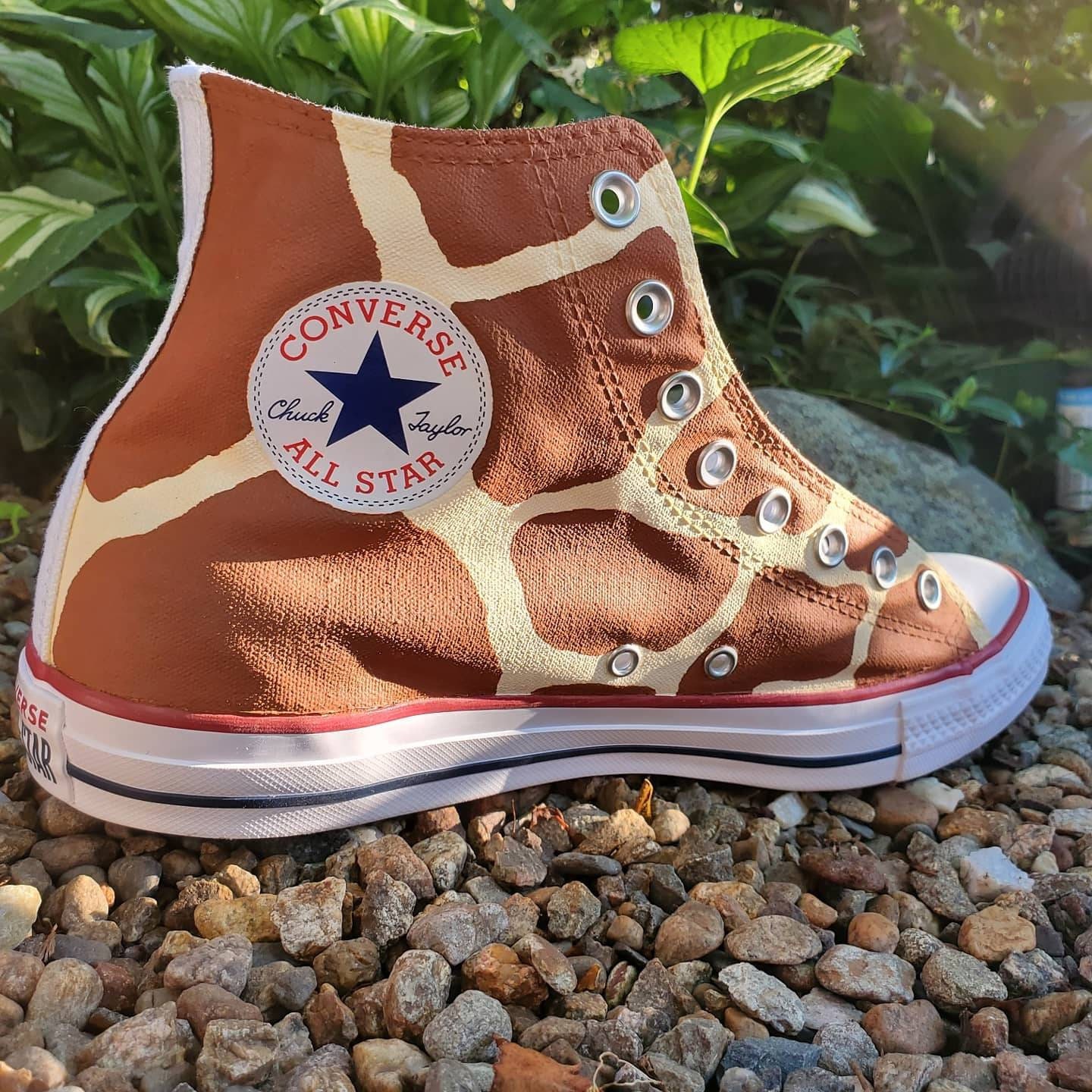 Giraffe Print Shoes - Etsy
