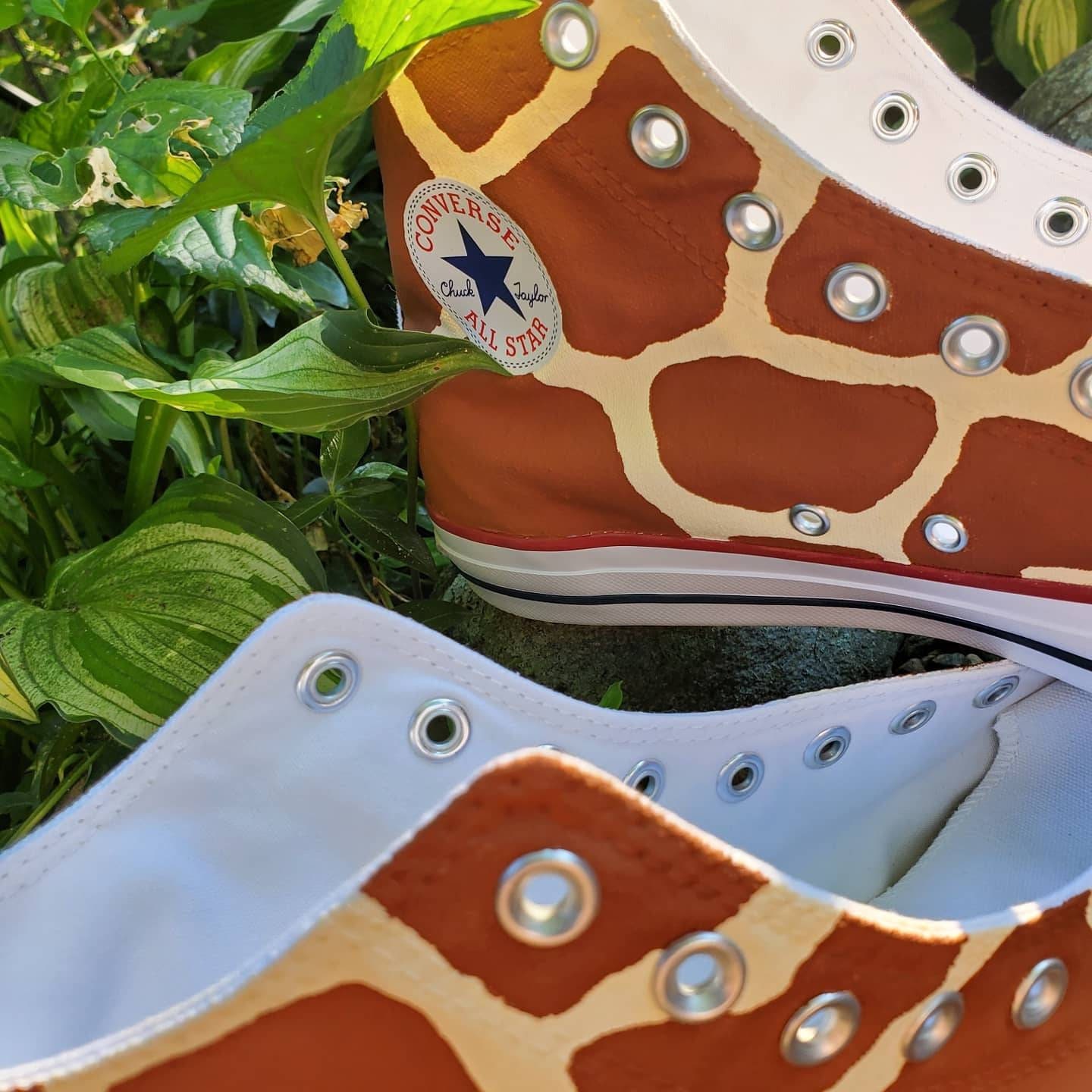 Giraffe Print Shoes - Etsy