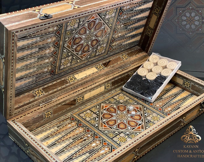 Backgammon Set 21 Inches, Luxury Backgammon Board, HQ Solid Olive Wood ...