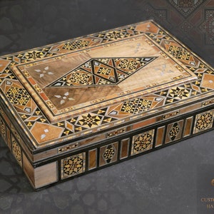 Jewelry Wooden Box / Rectangle Box, Handmade Mosaic Box Inlaid With ...