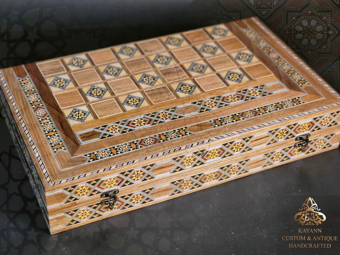 Luxury Backgammon Board, HQ Chess and Backgammon Set, 20 Inches Solid ...