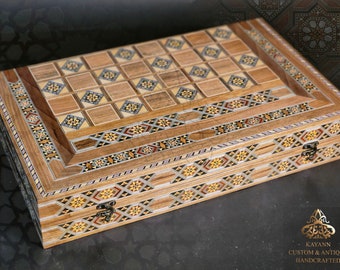 Backgammon Set 20 Inches, Luxury Backgammon Board, HQ Solid Olive Wood ...