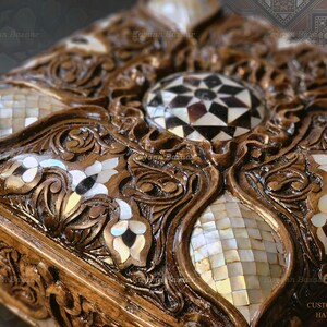 Luxury Mother of Pearl Jewelry Box / Hand Carved Wooden Box, Handmade ...