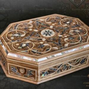 Luxury Mother of Pearl Jewelry Box / Solid Handmade Wooden Box Inlaid ...