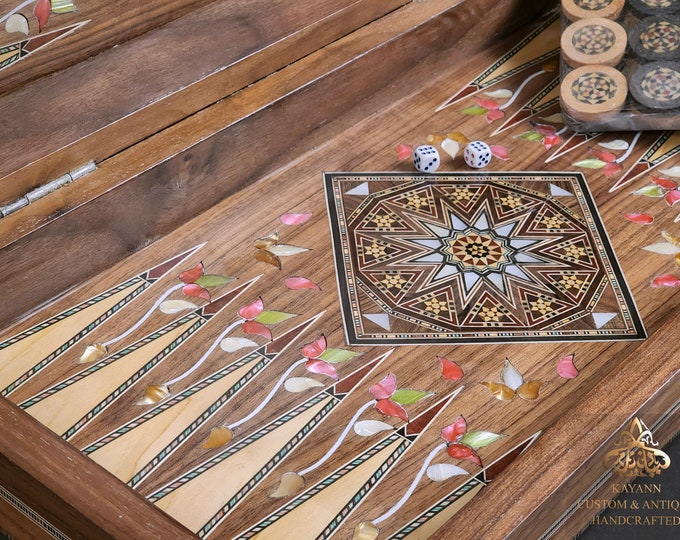 Backgammon Set 20 Inches, Luxury Backgammon Board, HQ Solid Olive Wood ...