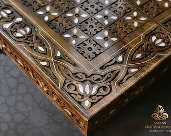 Backgammon Set 21 Inches, Luxury Backgammon Board, HQ Solid Wood ...