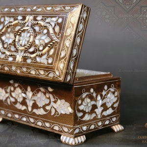 Luxury Mother of Pearl Jewelry Box / Hand Carved Wooden Box, Handmade ...