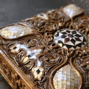 Luxury Mother of Pearl Jewelry Box / Hand Carved Wooden Box, Handmade ...