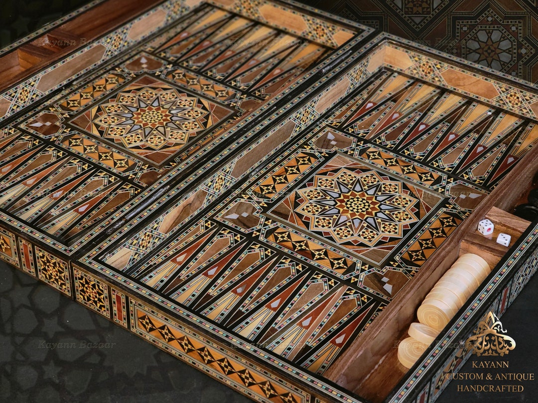 Luxury Backgammon Board, HQ Chess and Backgammon Set, 20 Inches Solid ...