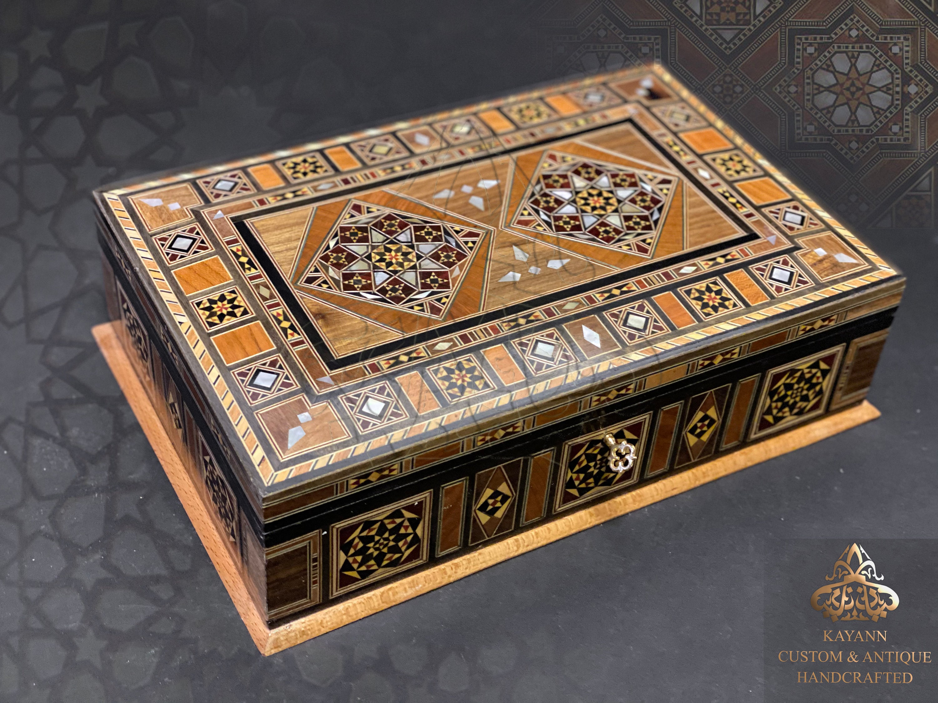 Jewelry Wooden Box / Rectangle Box Handmade Mosaic Box Inlaid - Etsy
