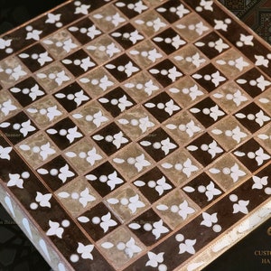 20 Inches Chess Flat Board / Handmade Wooden Chess Set / Large Chess ...
