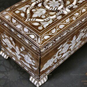 Luxury Mother of Pearl Jewelry Box / Hand Carved Wooden Box, Handmade ...