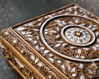 Luxury Mother of Pearl Jewelry Box / Hand Carved Wooden Box, Handmade ...