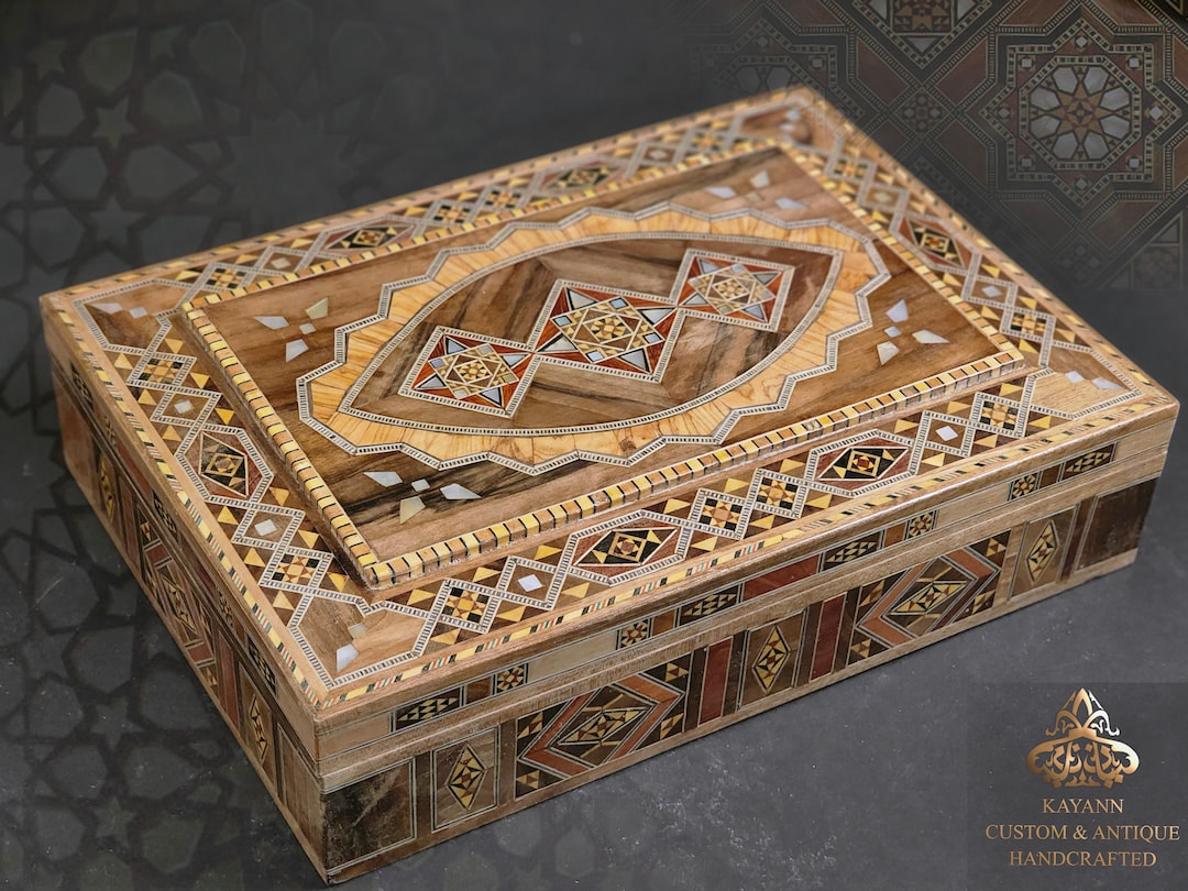 Luxury Wooden Jewelry Box / Handmade Box Inlaid With Mother of Pearl ...