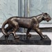 Large Panther Sculpture, Wild Cat Figurine, Vintage Garden Decor, Rust ...
