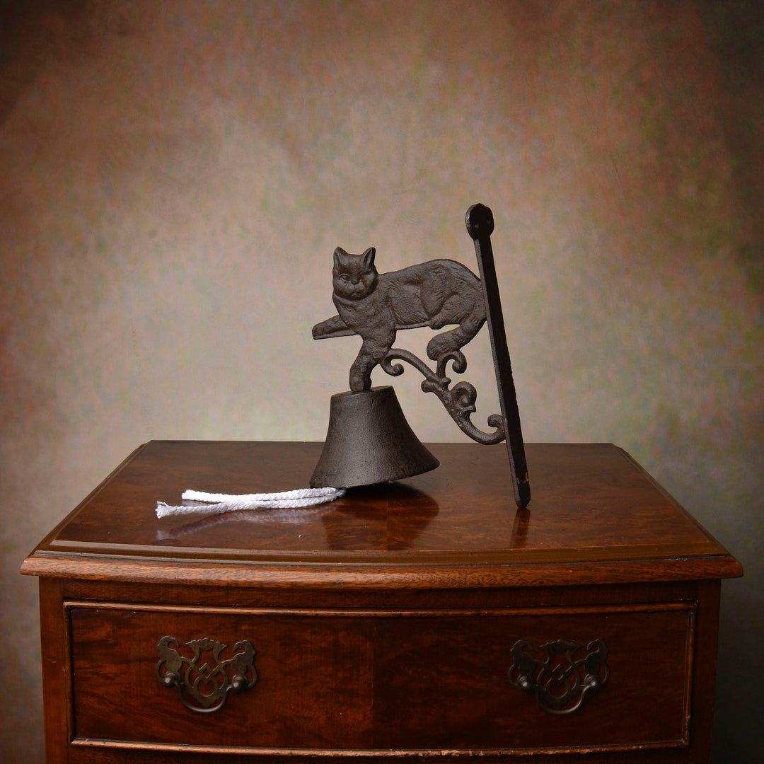 Antique-style Cast Iron Door Bell With Cat Welcome Bell Wall Mounted ...