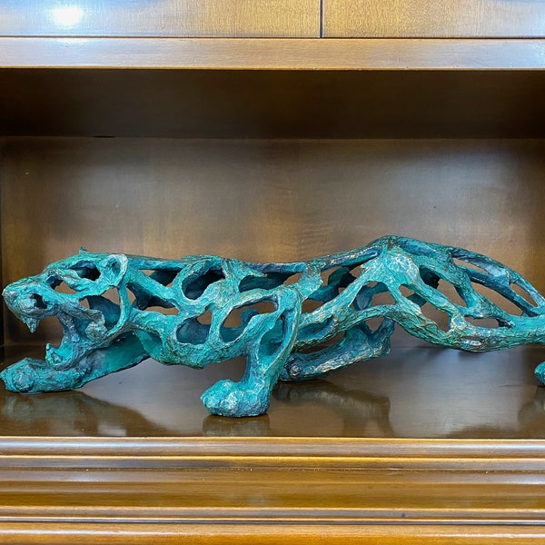 Large Gold Panther Statue - Etsy