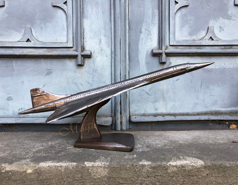 Vintage Concorde Large Metal Model Old Airplane Desk - Etsy