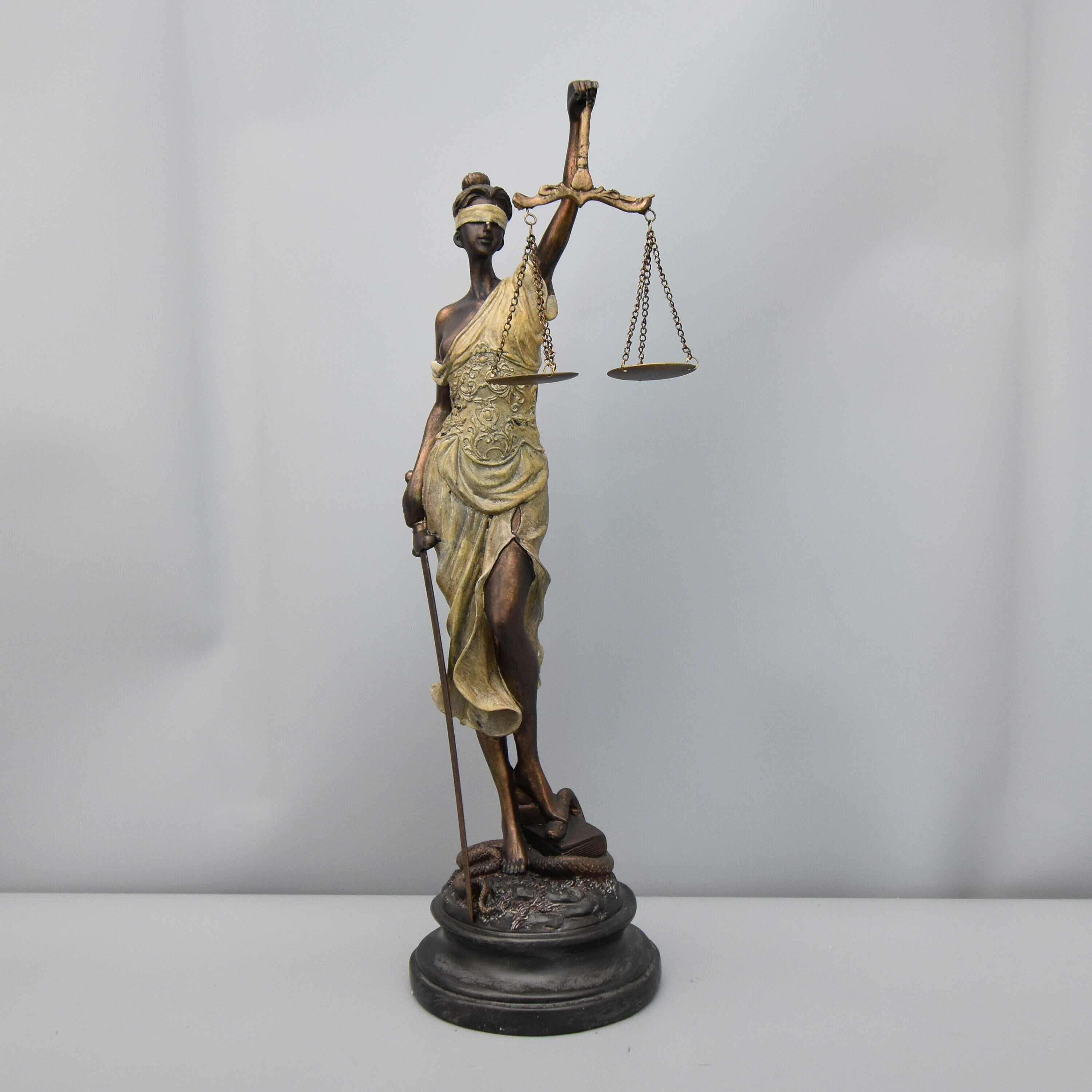Gold Lady Justice Themis Large Figurine Mythology Vintage - Etsy