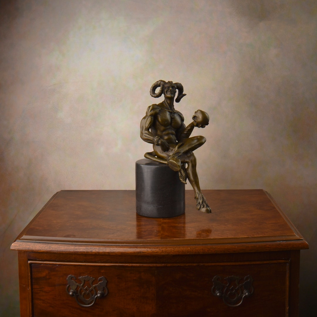 Limited Bronze Devil With Skull, Lucifer, Satan, Hellboy, Bronze ...