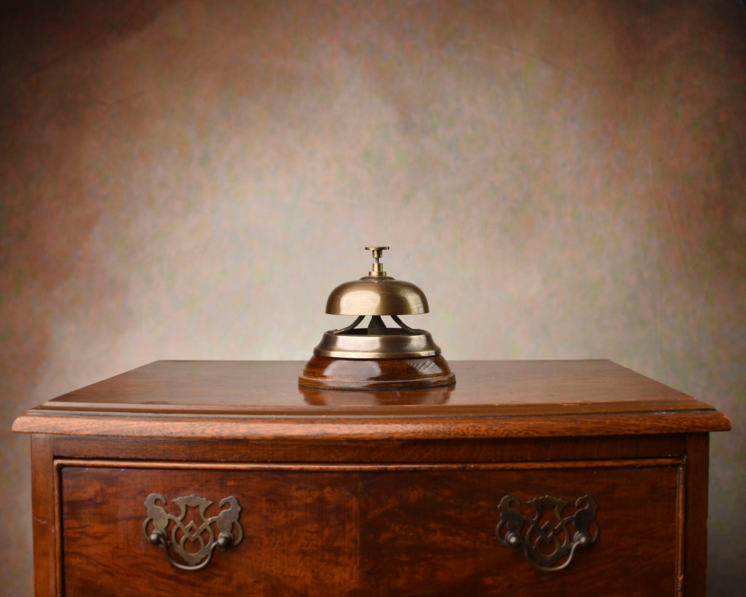 Elegant Antique Brass Reception Bell Perfect Table Bell for Hotels or ...