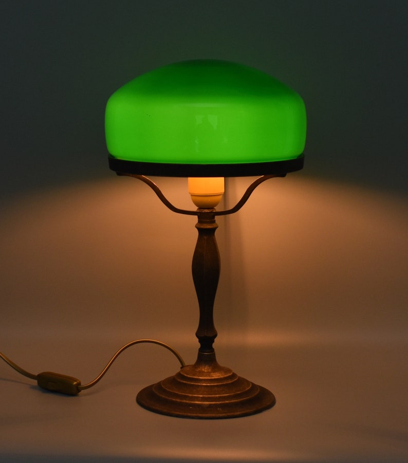 Emerald Green Glass Lamp Shade for Art Deco Style Lamp | Etsy