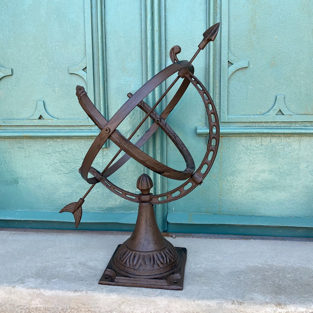 Big Cast Iron Sundial, Outdoor Sign, Garden Decor, Garden Sundial ...