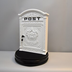 White Mailbox Retro Mailbox With Greek Ornaments Antique | Etsy