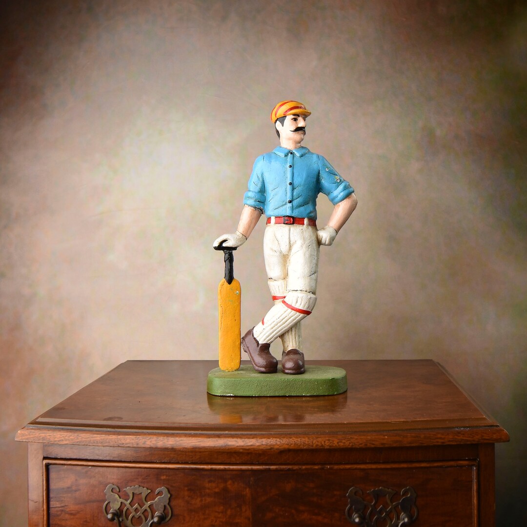Cricket Player Sculpture Cast Iron Figurine Vintage Statue - Etsy