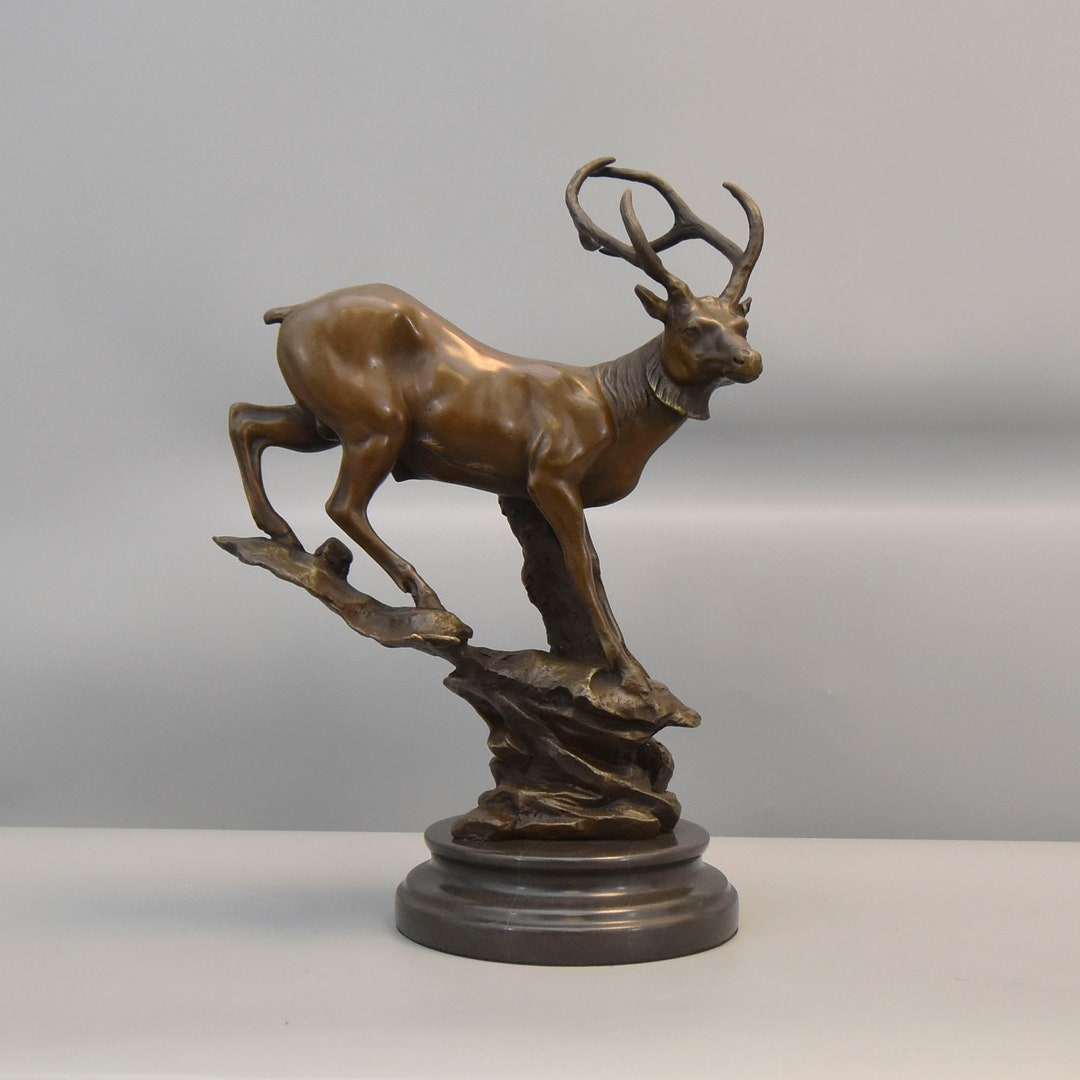 Deer Bronze Sculpture, Bronze Figurine, Gift for a Forester ...