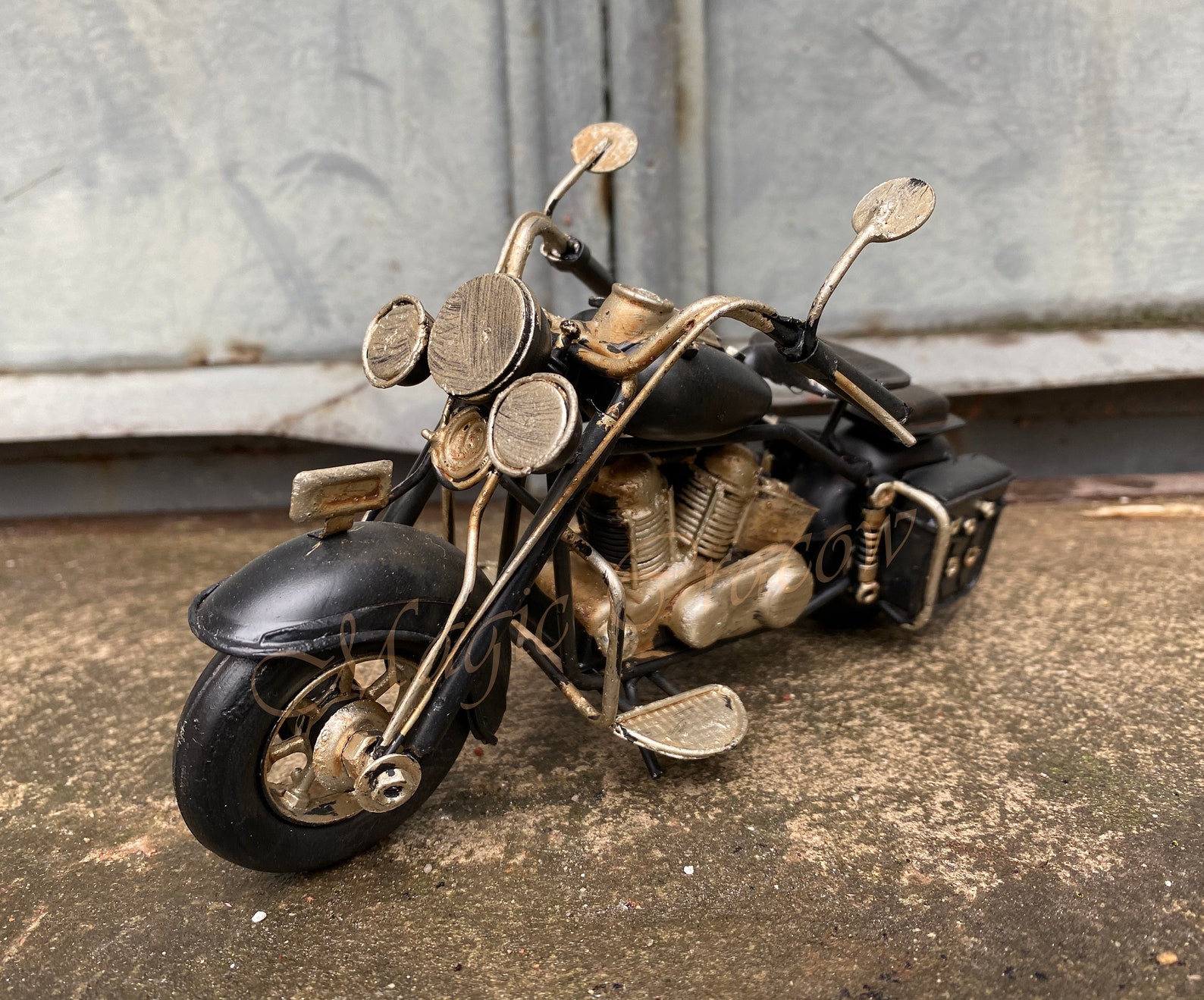 Black Motorbike Oldschool Metal Model Old Motorcycle Model - Etsy