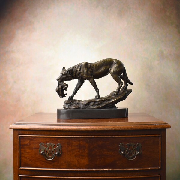 Wolf Sculpture - Etsy