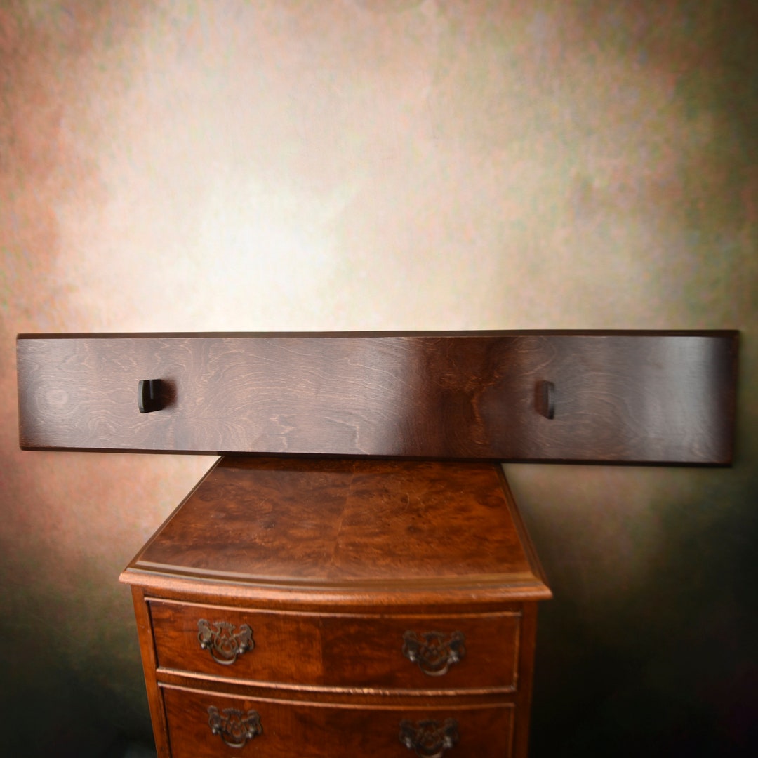 Dark Brown Wooden Saber Wall Hanger Universal Display for Sabers Wall ...