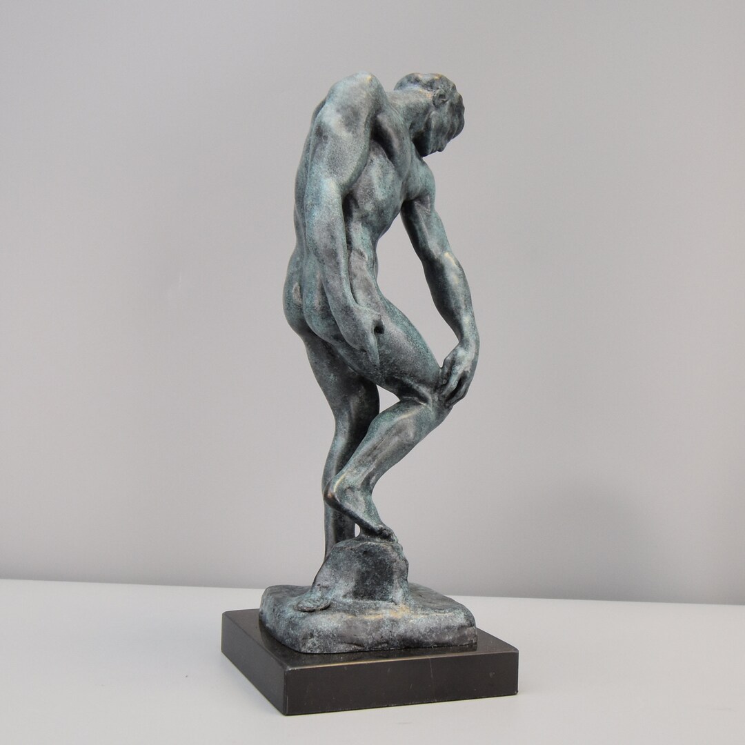 Adam Acc.auguste Rodin Bronze Sculpture on Marble Base Green - Etsy