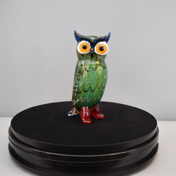 Studio Art Glass Great Horned Owl Paperweight Murano or Murano Style ...
