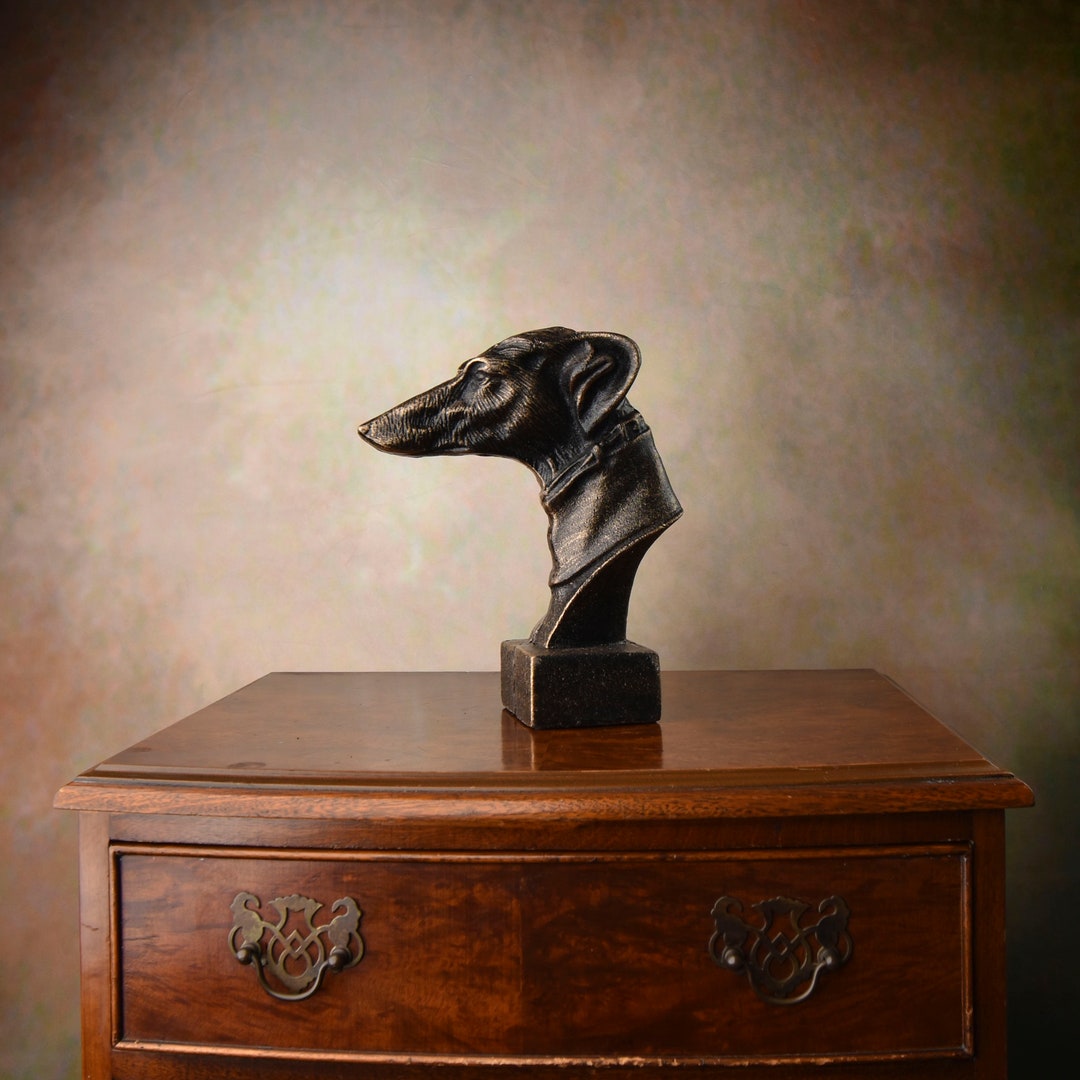Hunting Dog Bust, Hound Head, Cast Iron Figurine, Vintage Statue ...