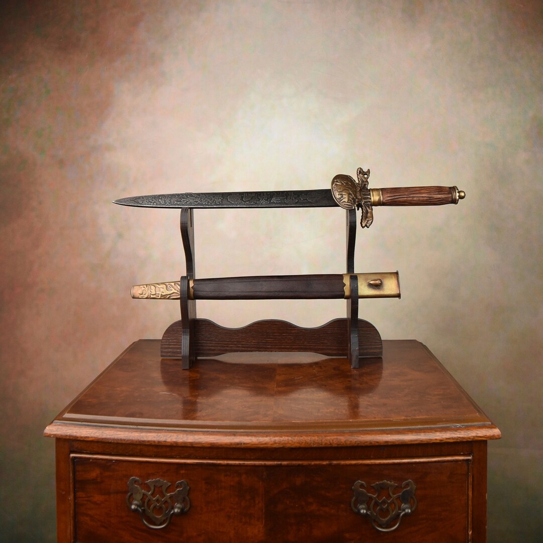 Hunting Sword With Scabbard, Animals Relief, Cold Steel, Decorative ...
