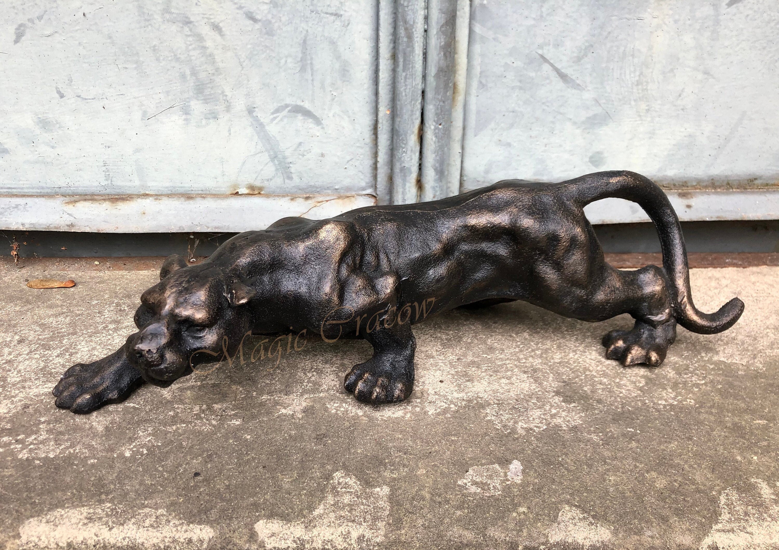 Large Panther Sculpture Wild Cat Figurine Vintage Garden | Etsy