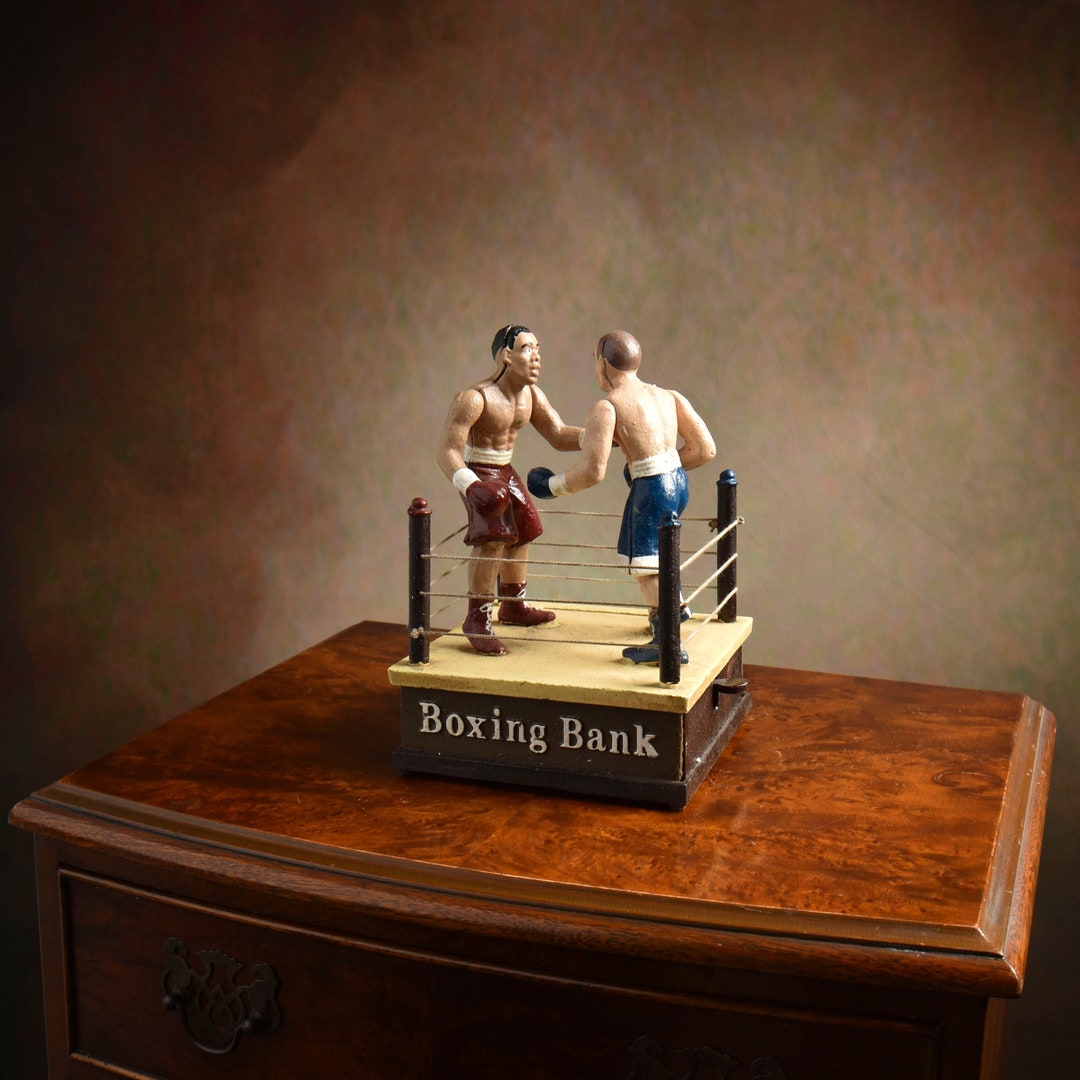 Vintage Cast Iron Boxing Toy Bank Classic Mechanical Collectible - Etsy