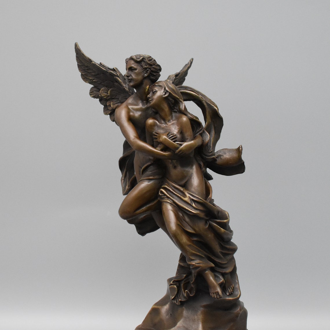 Cupid and Psyche Bronze Sculpture on Marble Base Valentines - Etsy